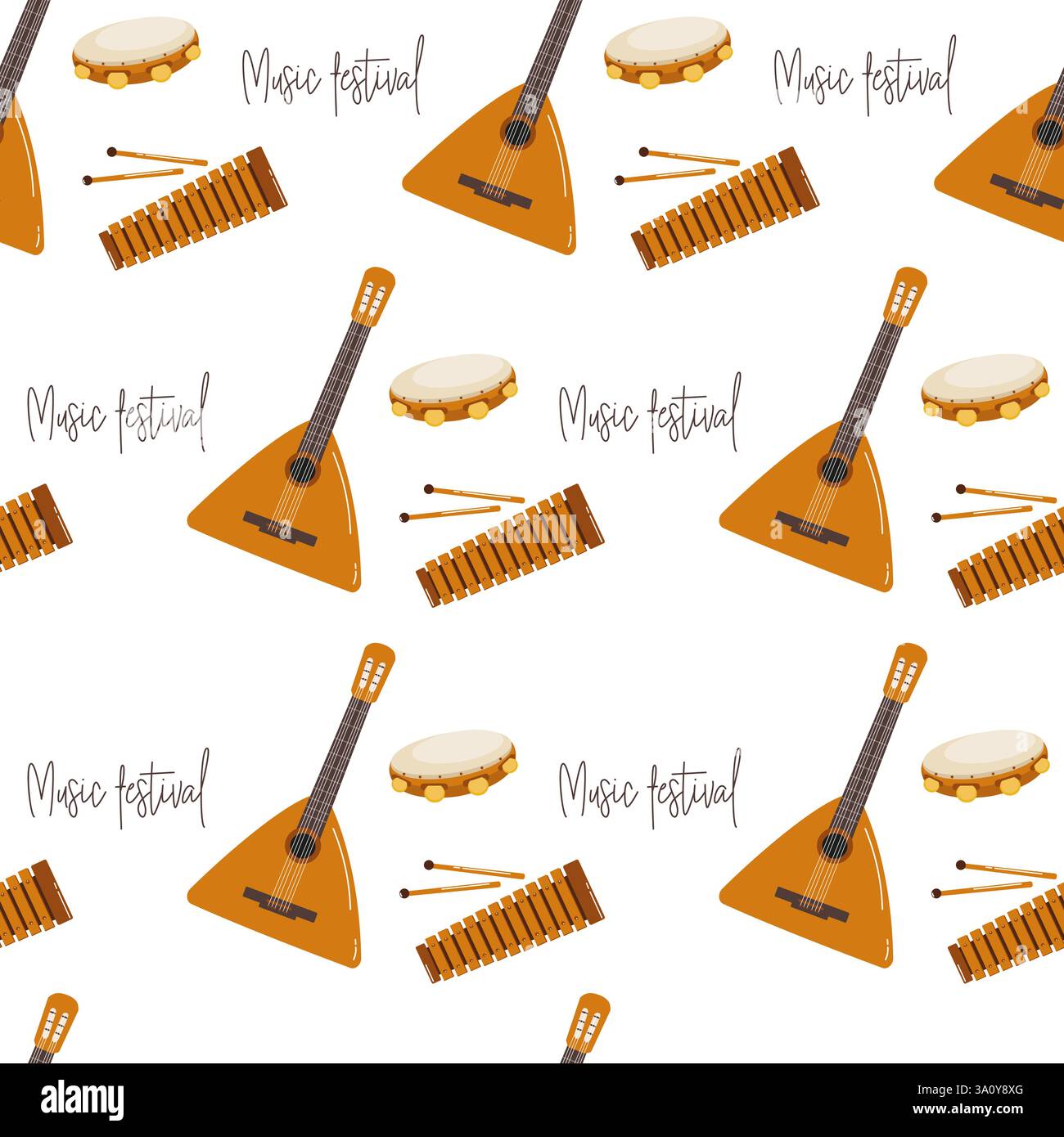 Colorful musical instruments pattern for festive celebrations and ...