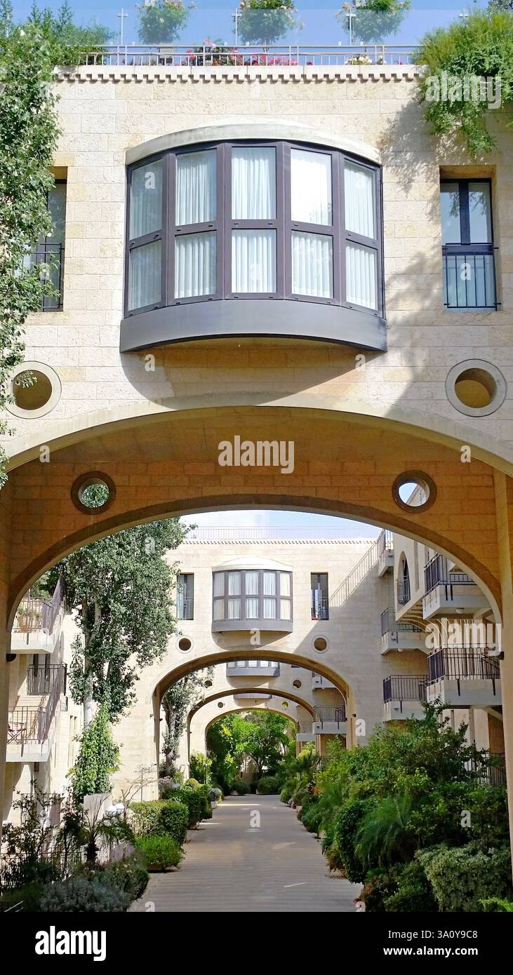 Modern architecture of a beautiful elite residential quarter with bay ...