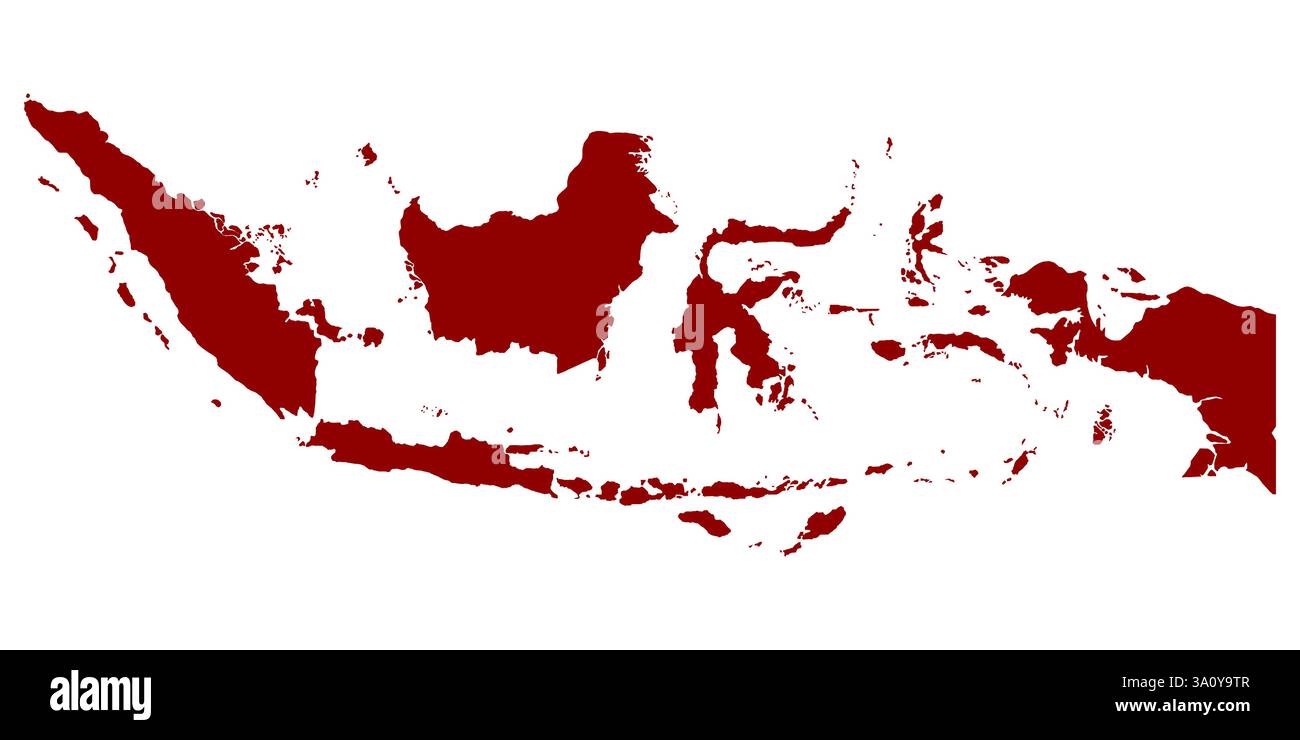 Indonesia map template. Red color design. Vector illustration Stock ...