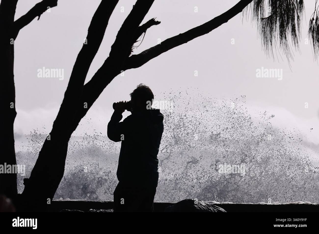 Big Seas from Tropical cyclone Alfred are seen at Snapper Rocks on the ...