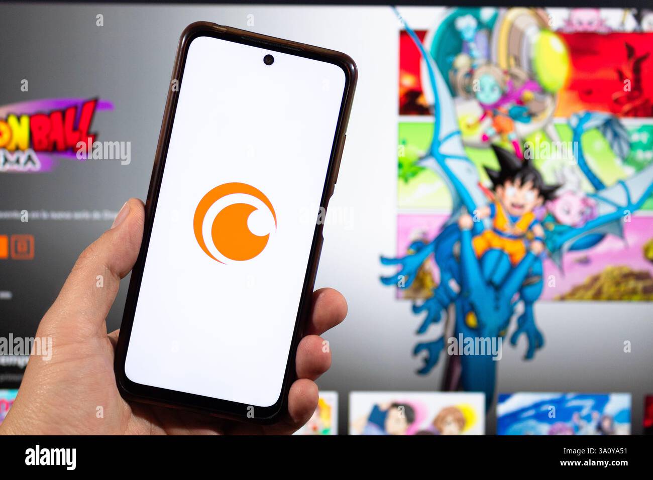 BOGOTA, COLOMBIA - MARCH 05 OF 2025 A male hand holding a smartphone ...