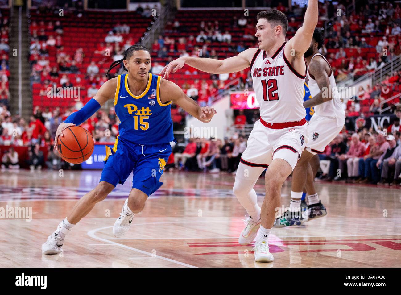 Raleigh, NC, USA. 05th Mar, 2025. Pittsburgh Panthers guard Jaland Lowe ...