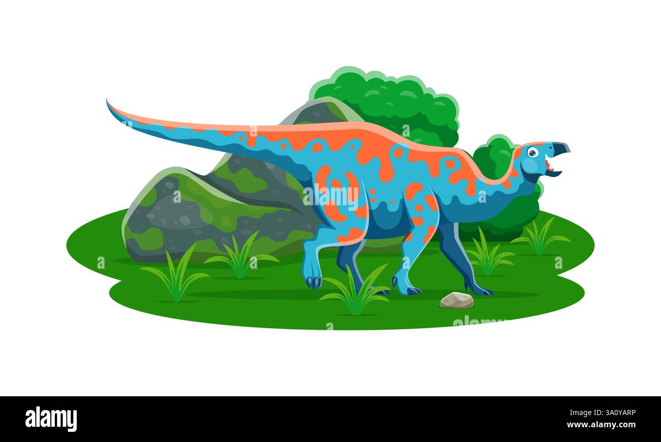 Iguanodon prehistoric dinosaur character. Late Cretaceous Mesozoic era ...