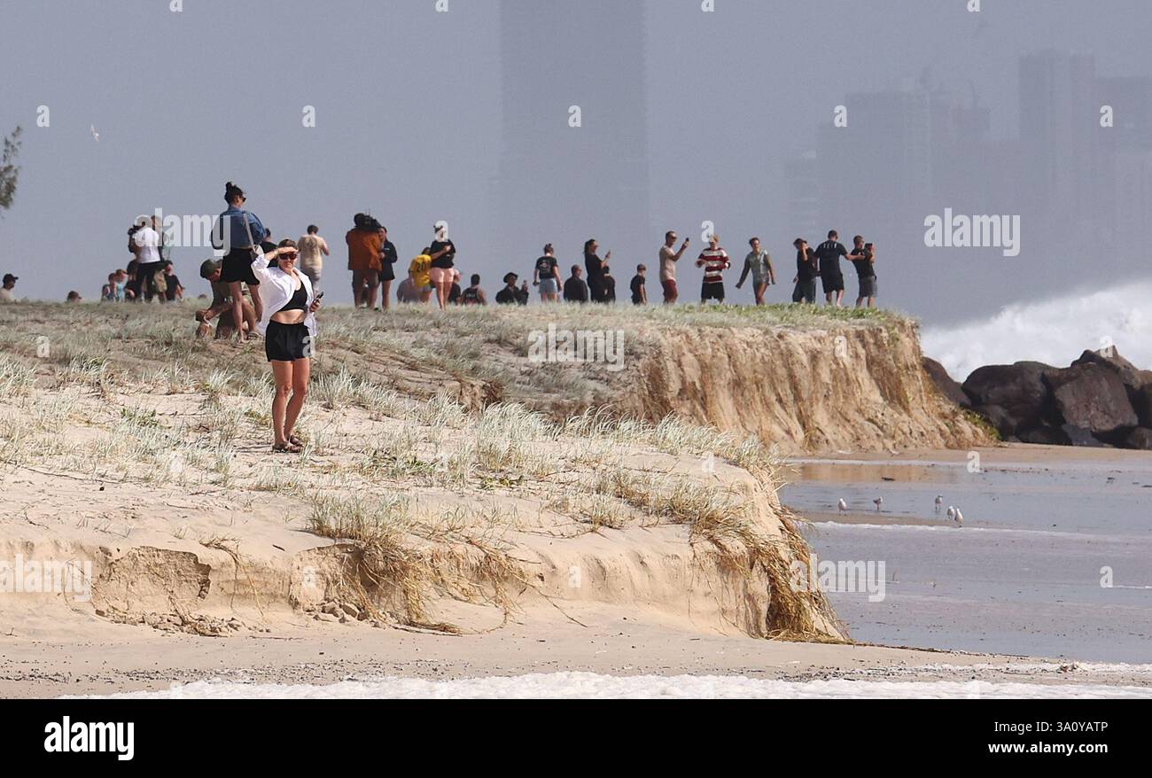 Gold Coast, Australia. 05th Mar, 2025. Beach erosion is seen at ...