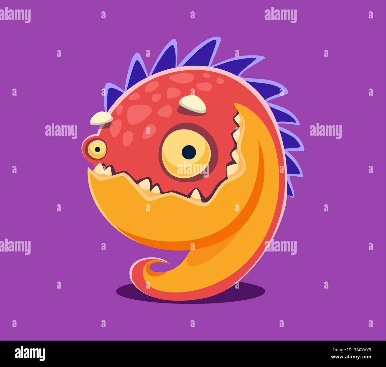 Halloween font digit 9 nine scary monster character. Bizarre horror ...