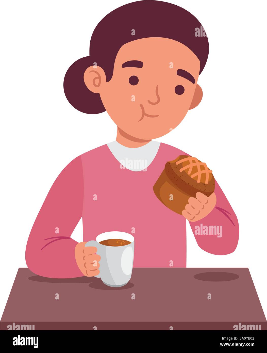 Student Eating Snack with Drink Stock Vector Image & Art - Alamy