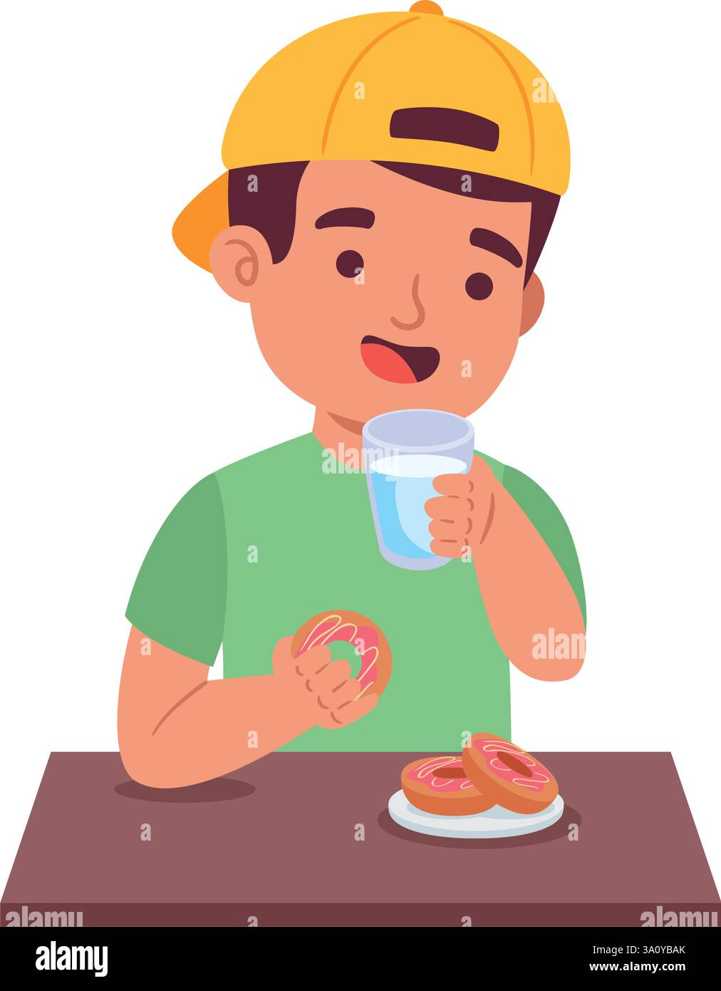 Student Eating Donut and Drink Icon Stock Vector Image & Art - Alamy
