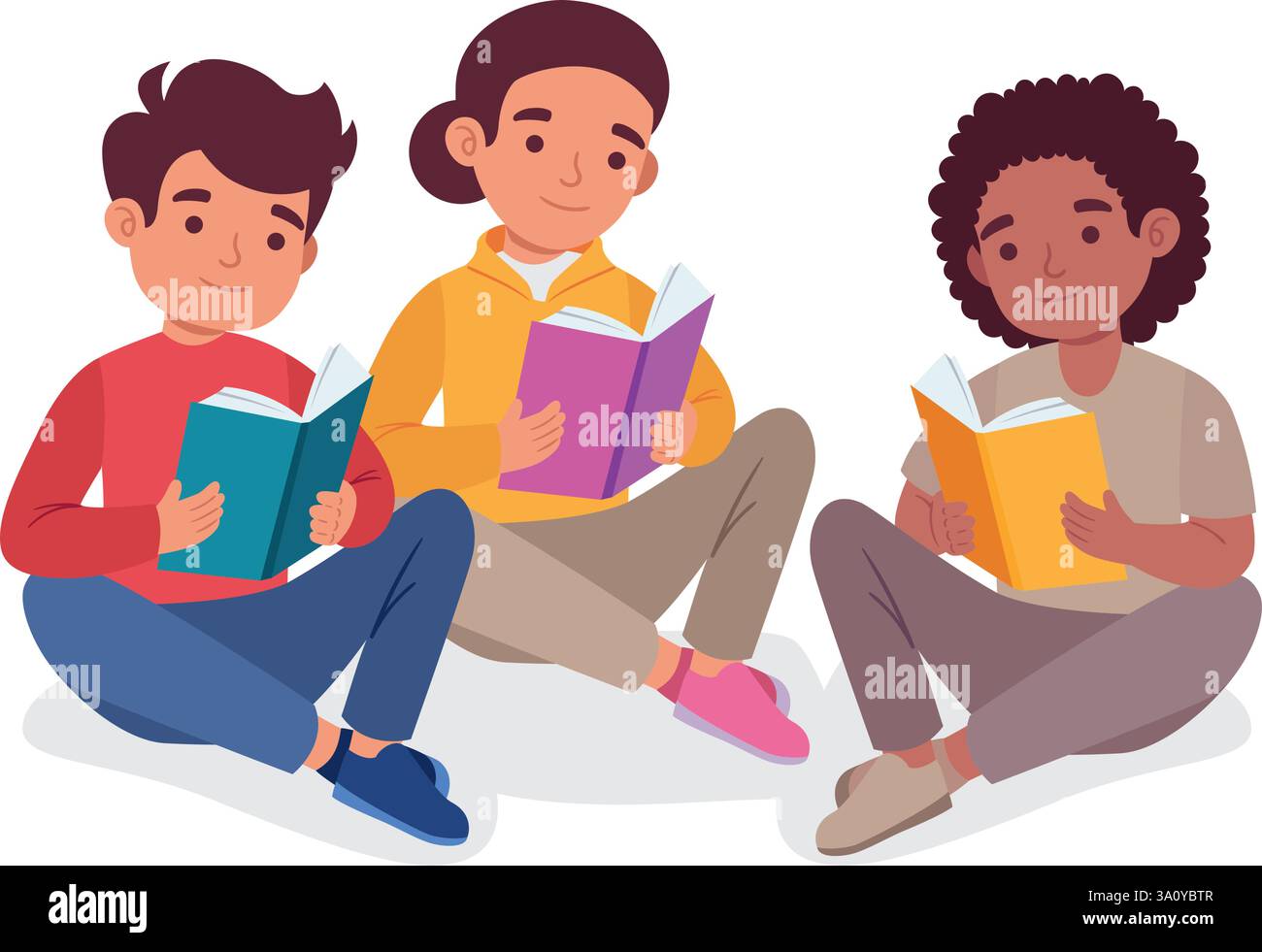 Diverse Students Reading Stock Vector Image & Art - Alamy