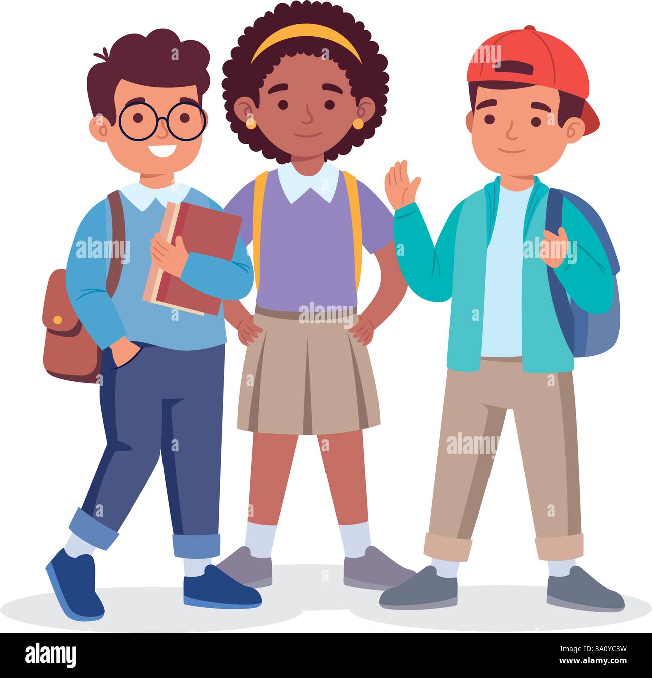 Diverse students learning at school Stock Vector Images - Alamy