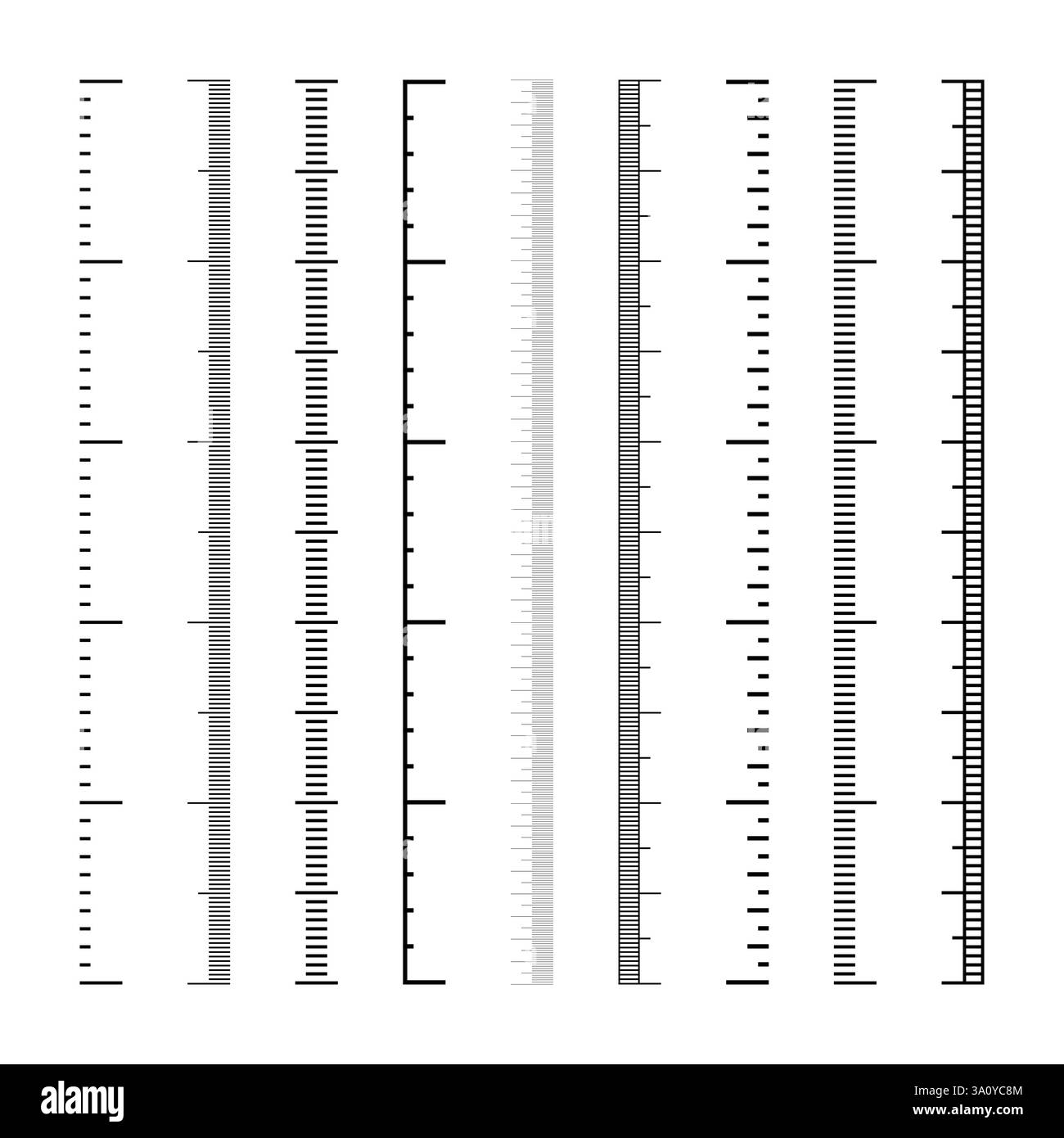 Vertical measurement scales with divisions. Realistic scale for ...