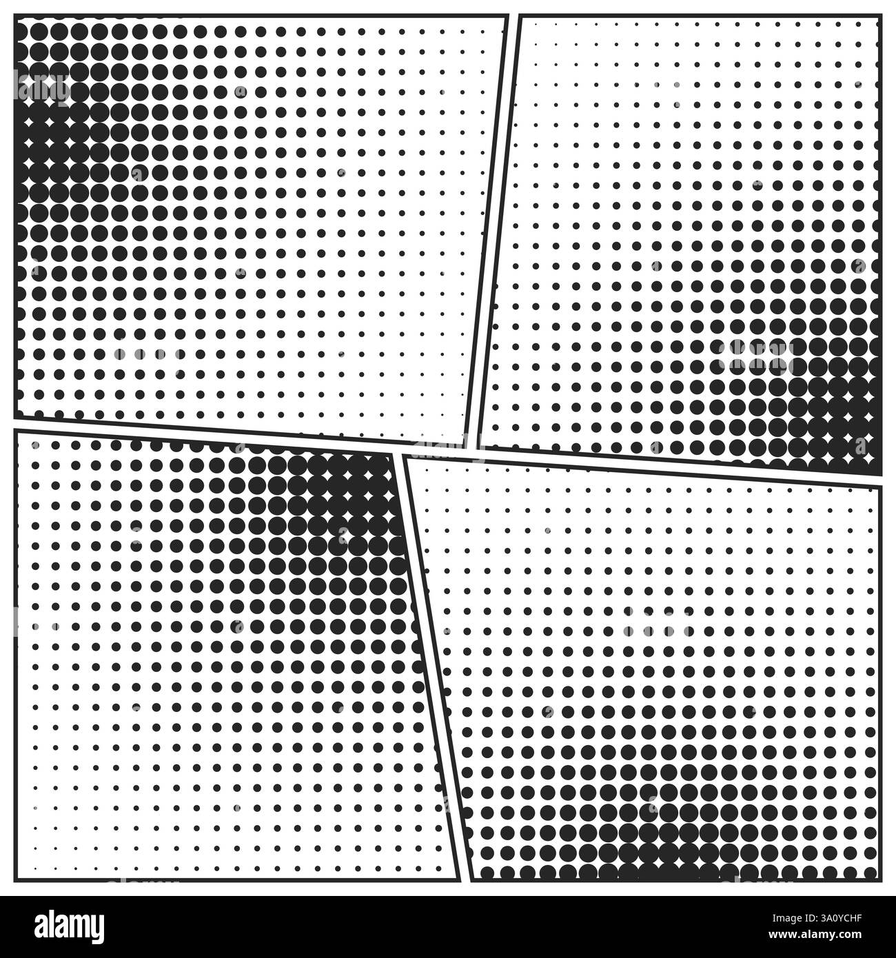 Cartoon comic backgrounds set. Comics book black and white poster with ...