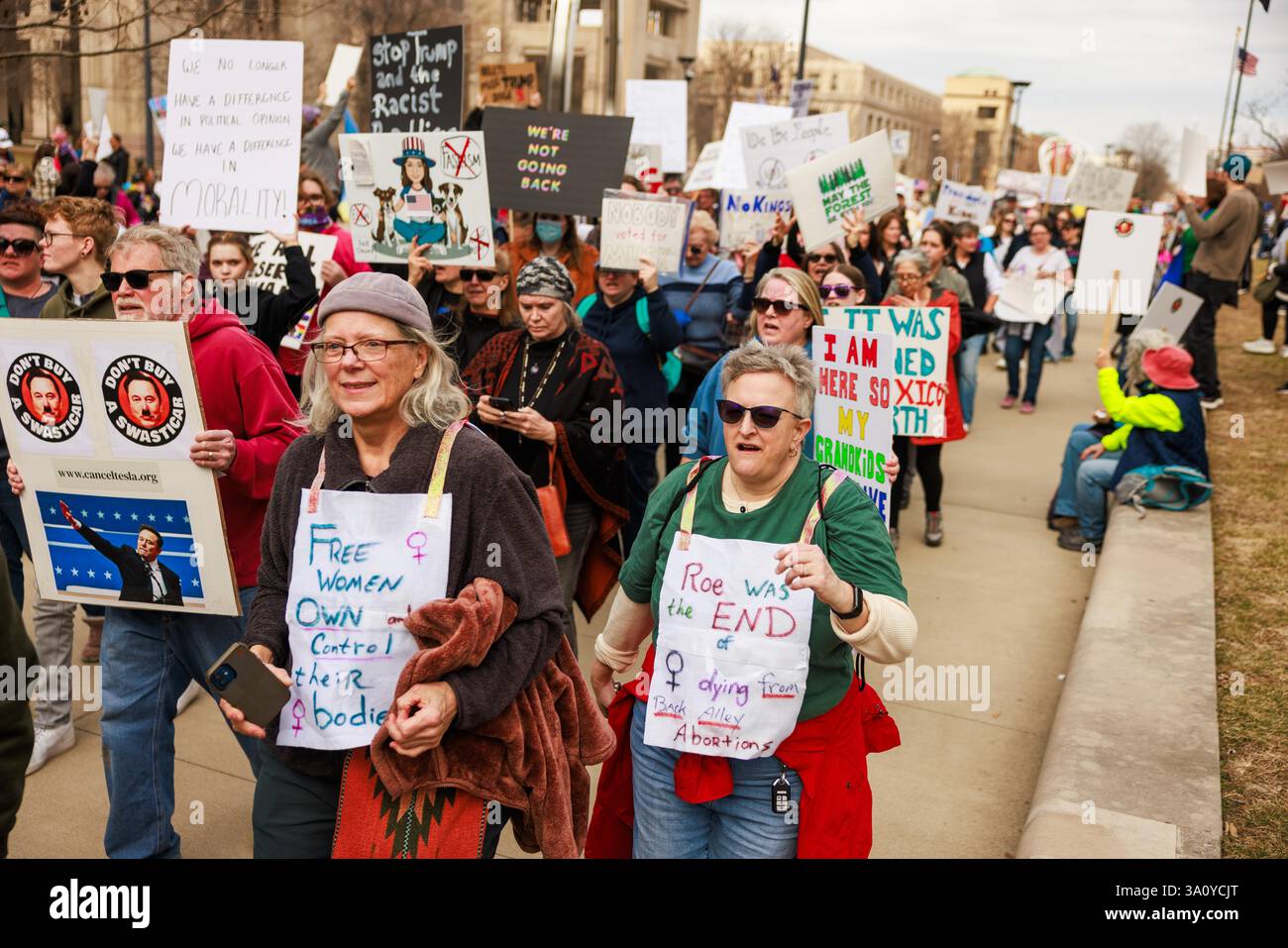 Indianapolis, United States. 04th Mar, 2025. Demonstrators protest ...