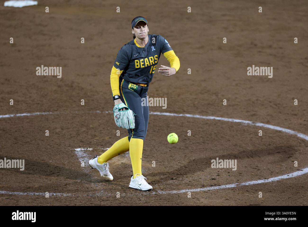 AUSTIN, TX - MARCH 05: Baylor pitcher Lillie Walker (15) pitches the ball during the college ...