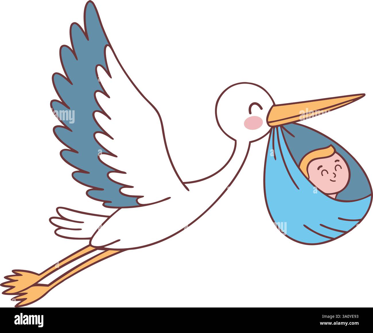 Baby Delivery Stork Icon Stock Vector Image & Art - Alamy