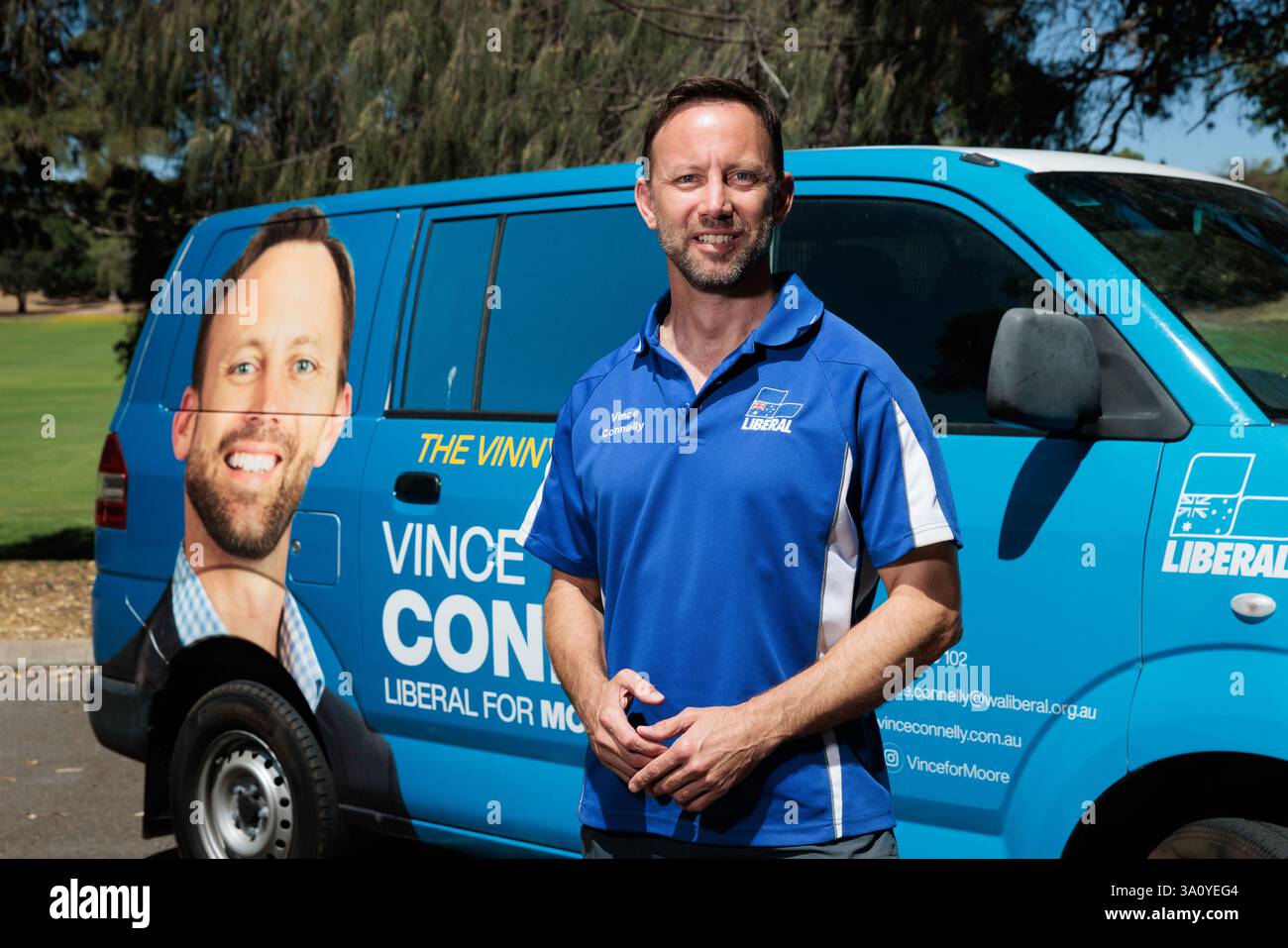 Vince Connelly, Liberal candidate for the seat of Moore poses for a ...