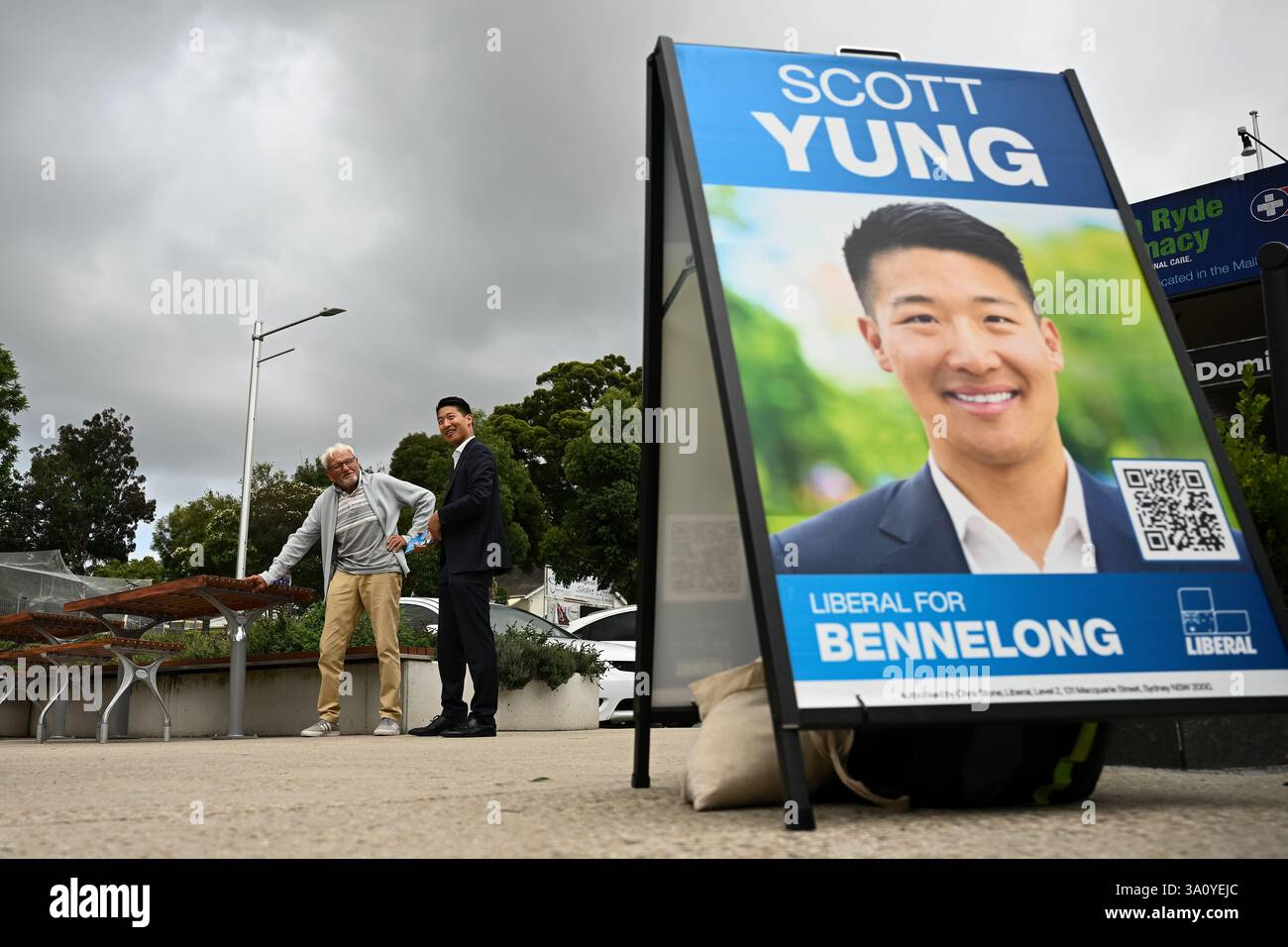 Liberal candidate Scott Yung meets with constituents at North Ryde, in ...
