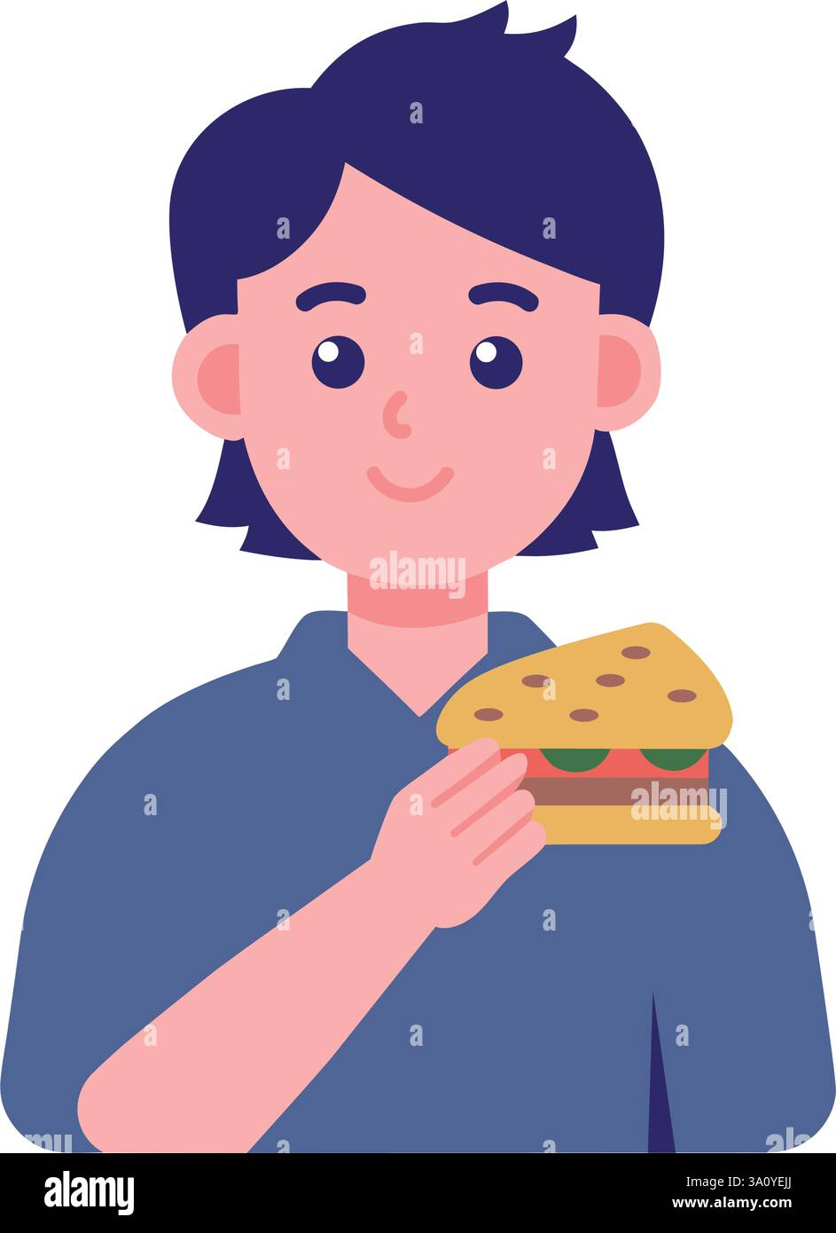 Student Eating Burger Icon Stock Vector Image & Art - Alamy