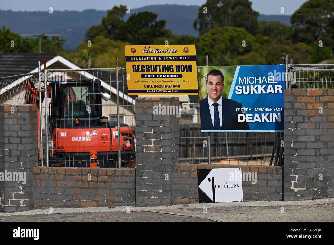Signage of Michael Sukkar MP, the Federal Member for Deakin is seen on ...