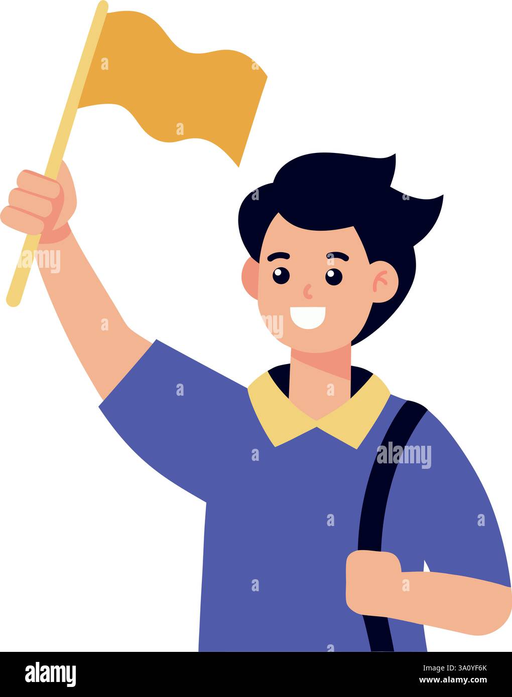 Student Leader Waving Flag Stock Vector Image & Art - Alamy