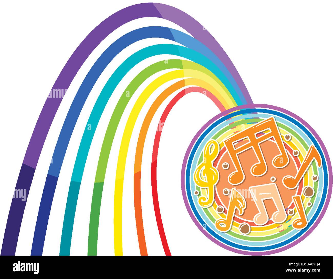 Vibrant rainbow with musical notes and symbols Stock Vector Image & Art ...