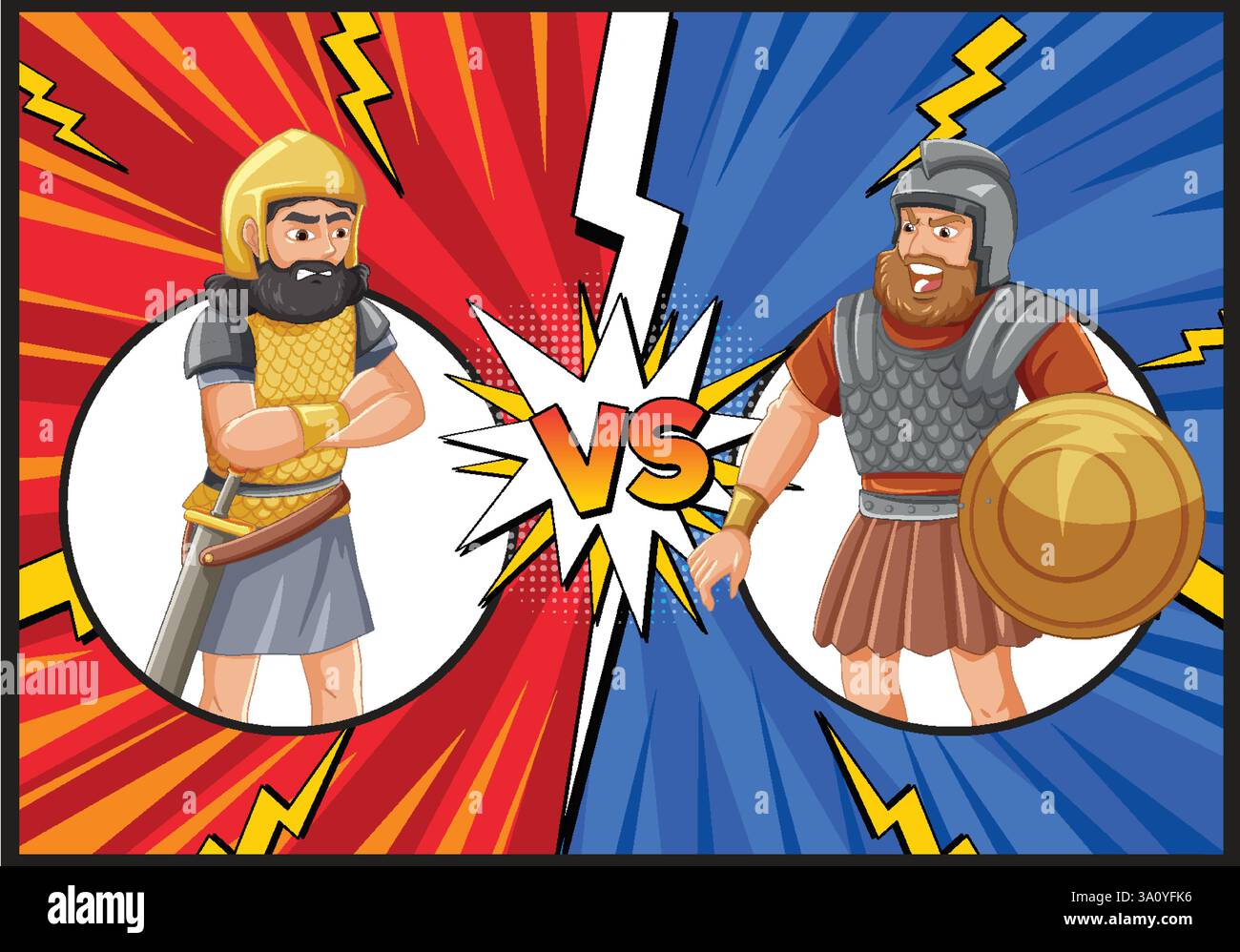 Two armored warriors face off in combat Stock Vector Image & Art - Alamy