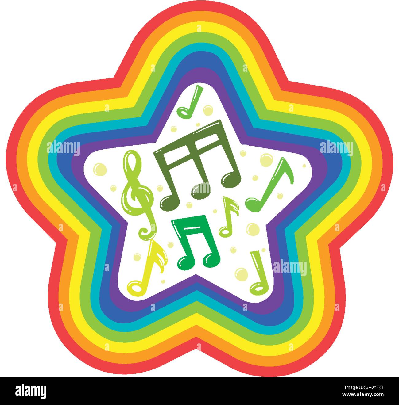 Vibrant star with musical notes and symbols Stock Vector Image & Art ...