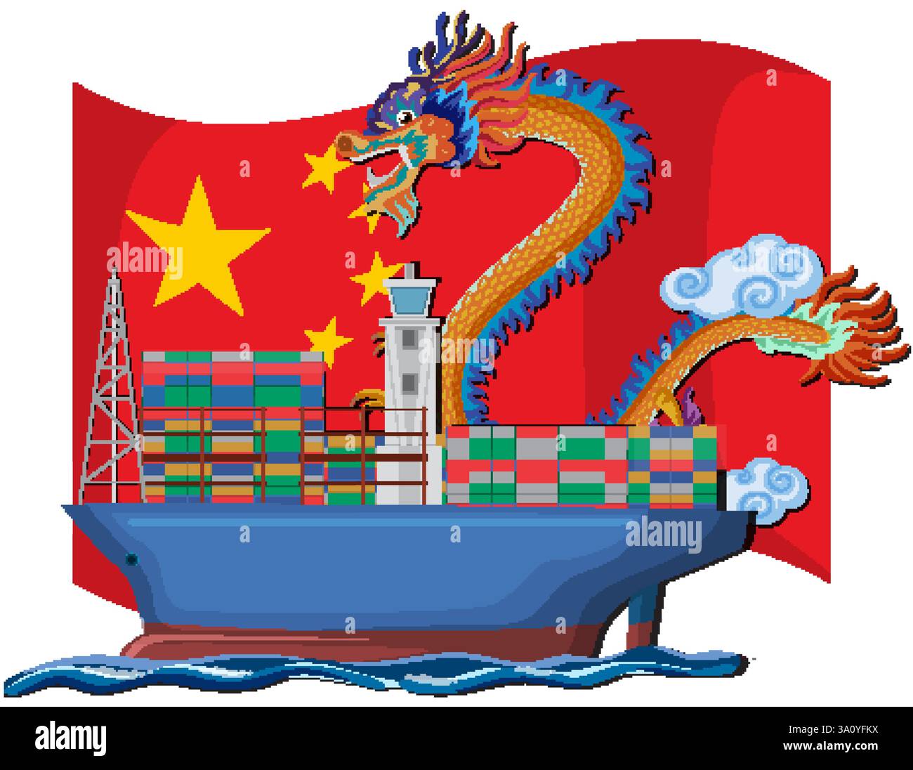 Illustration of trade with Chinese dragon symbolism Stock Vector Image ...