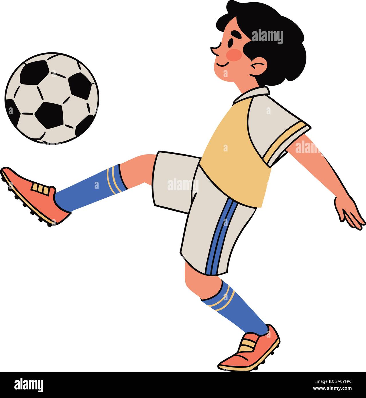 Student Athlete Kicking Soccer Ball Stock Vector Image & Art - Alamy