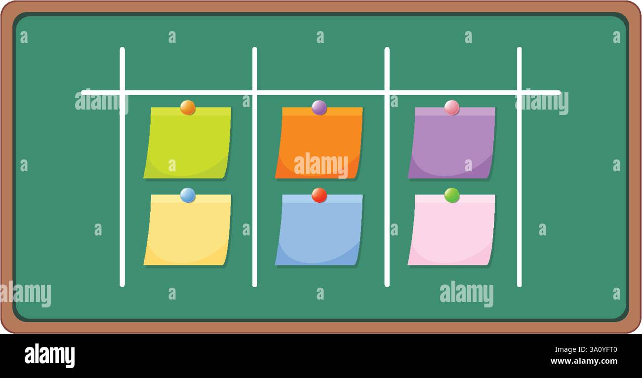 Colorful sticky notes on a green chalkboard Stock Vector Image & Art ...