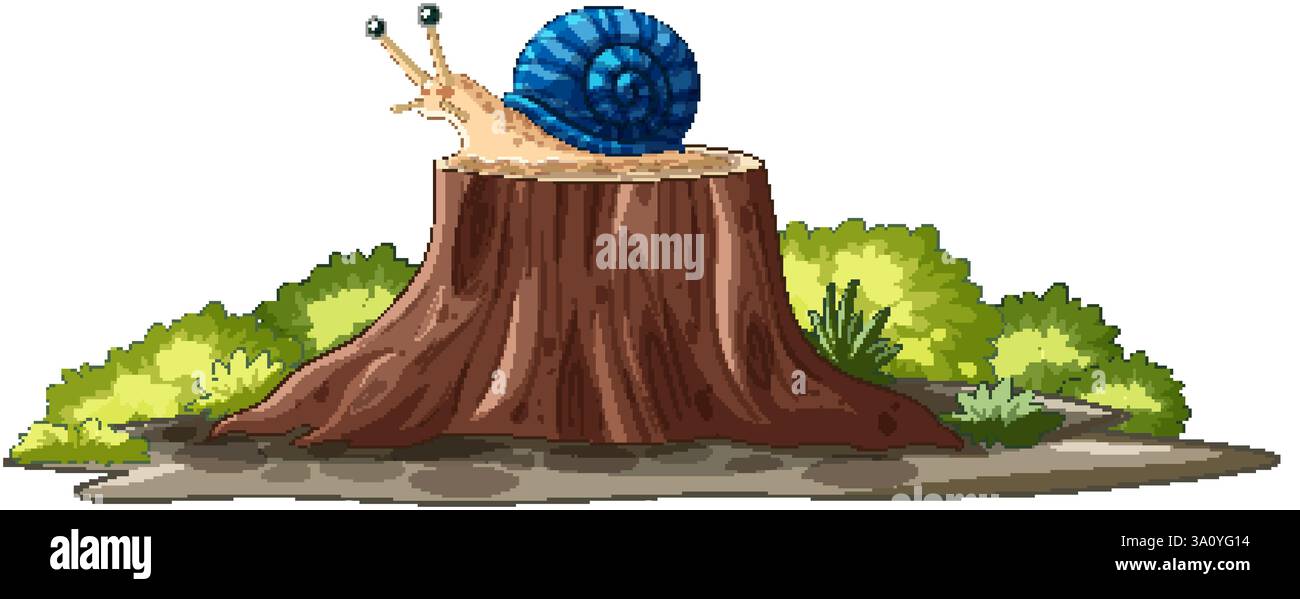 Biodiversity tree stump Stock Vector Images - Alamy