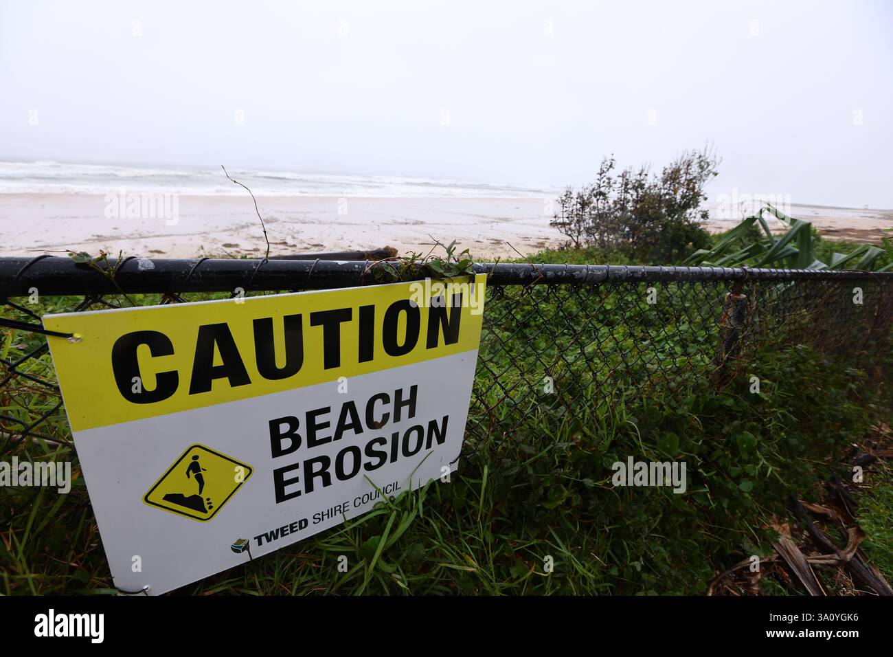 Gold Coast, Australia. 05th Mar, 2025. Beach erosion at Kingscliff in ...