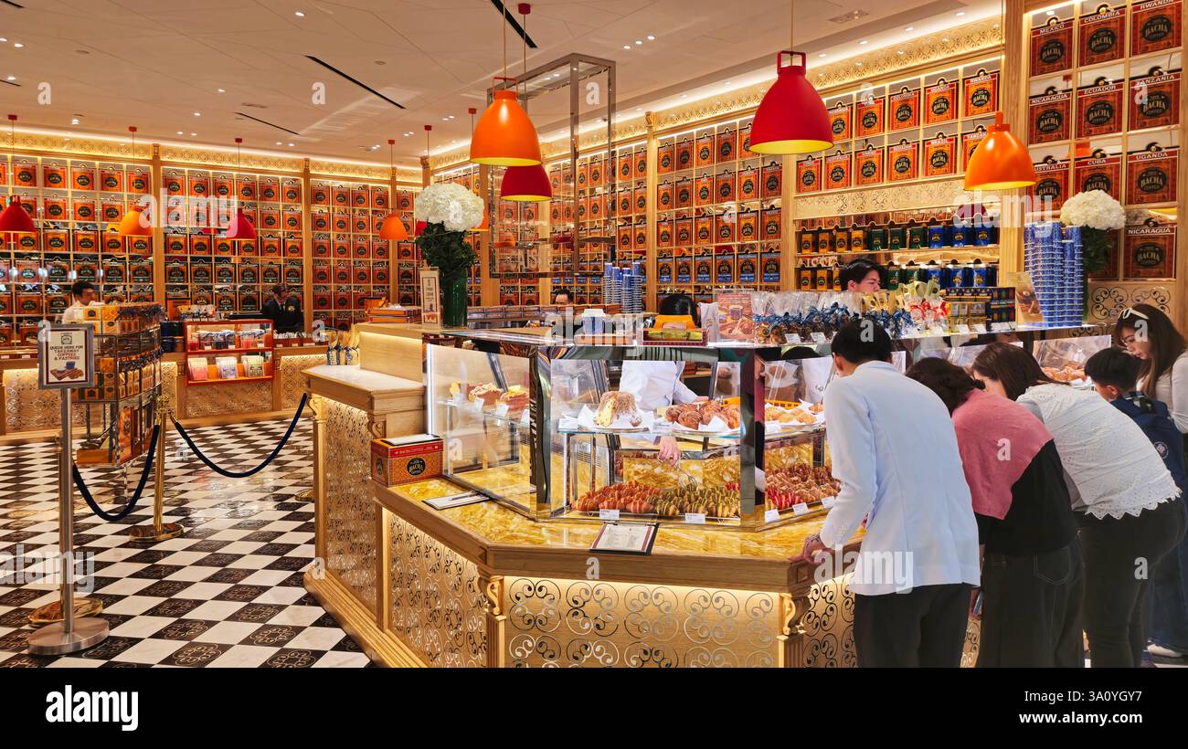 The Bacha coffee shop at the IFC mall in Hong Kong Stock Photo - Alamy