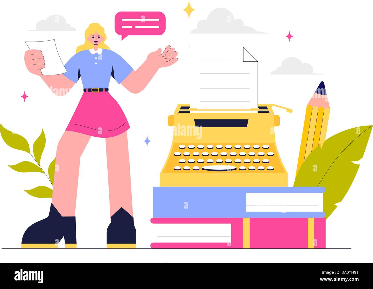 Storytelling Vector Illustration featuring Conveying a Story Through ...