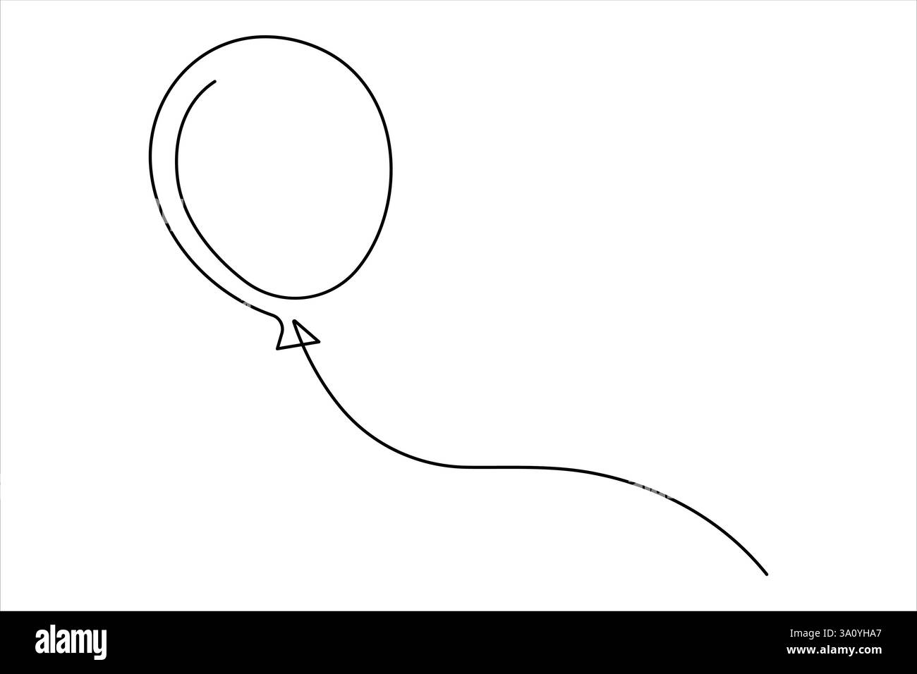 Continuous balloon one line drawing birthday celebration. Holiday party ...
