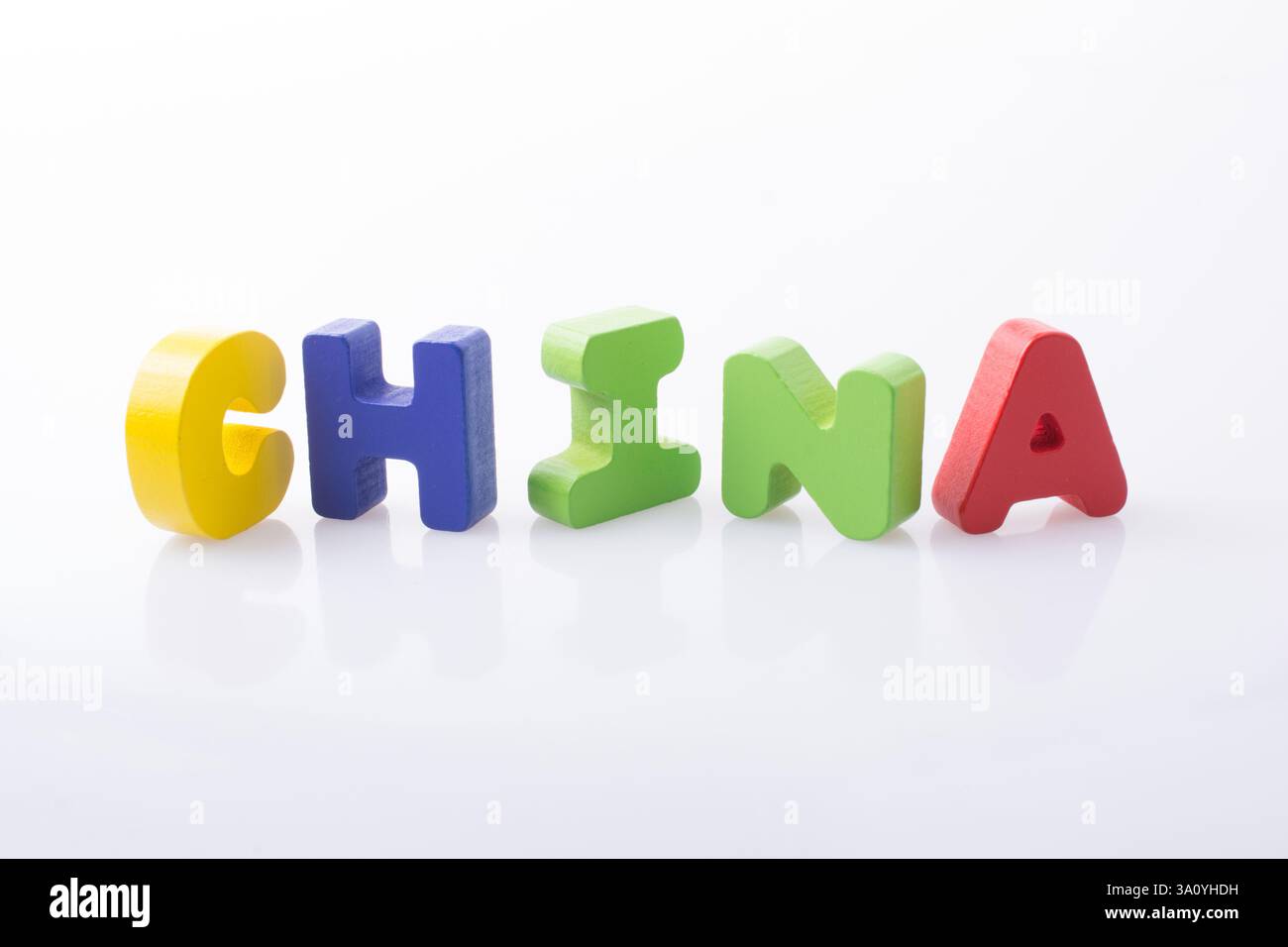 the word China written with colorful letter blocks Stock Photo - Alamy