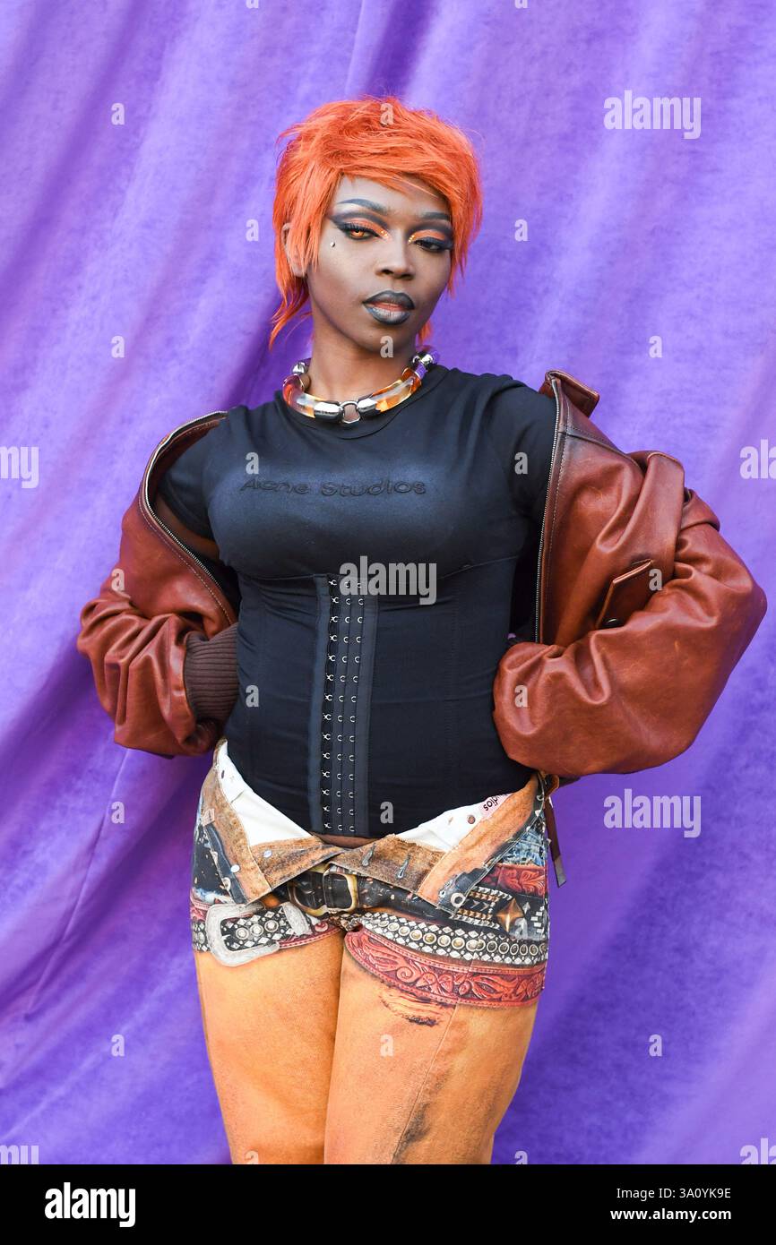 Theodora attending the Acne Studios Womenswear Fall/Winter 2025-2026 ...