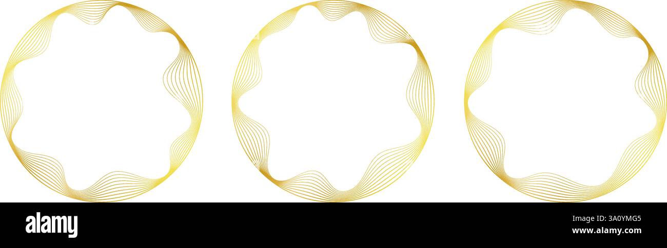 Abstract frame with wavy inner corners. Round border made with thin ...