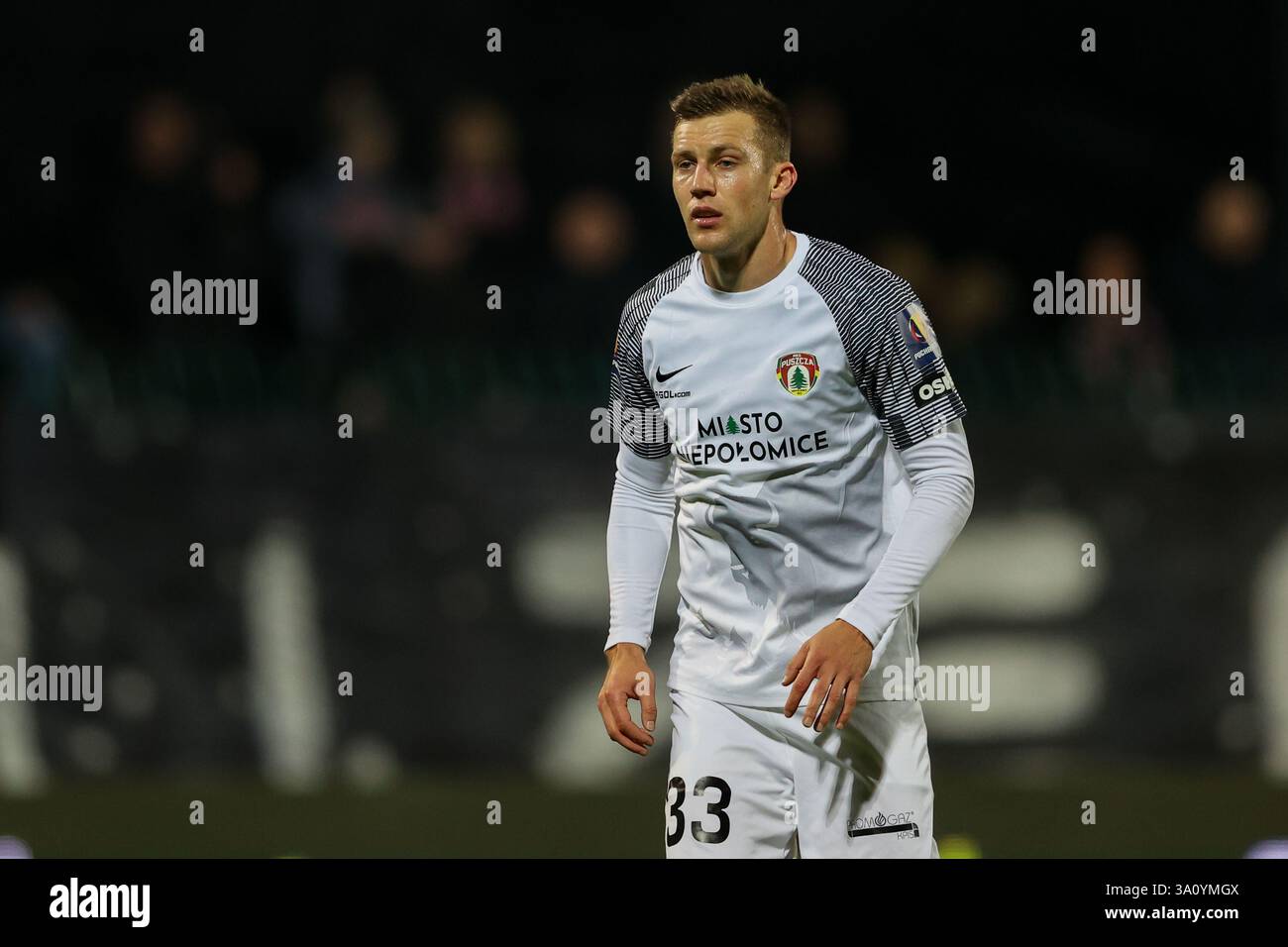 Dawid Abramowicz of Puszcza Niepolomice seen during the Polish Cup 2024/2025 match between ...