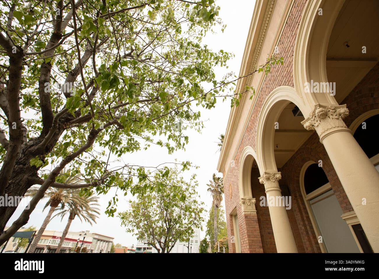 Afternoon view of historic building facades in downtown Pittsburg ...