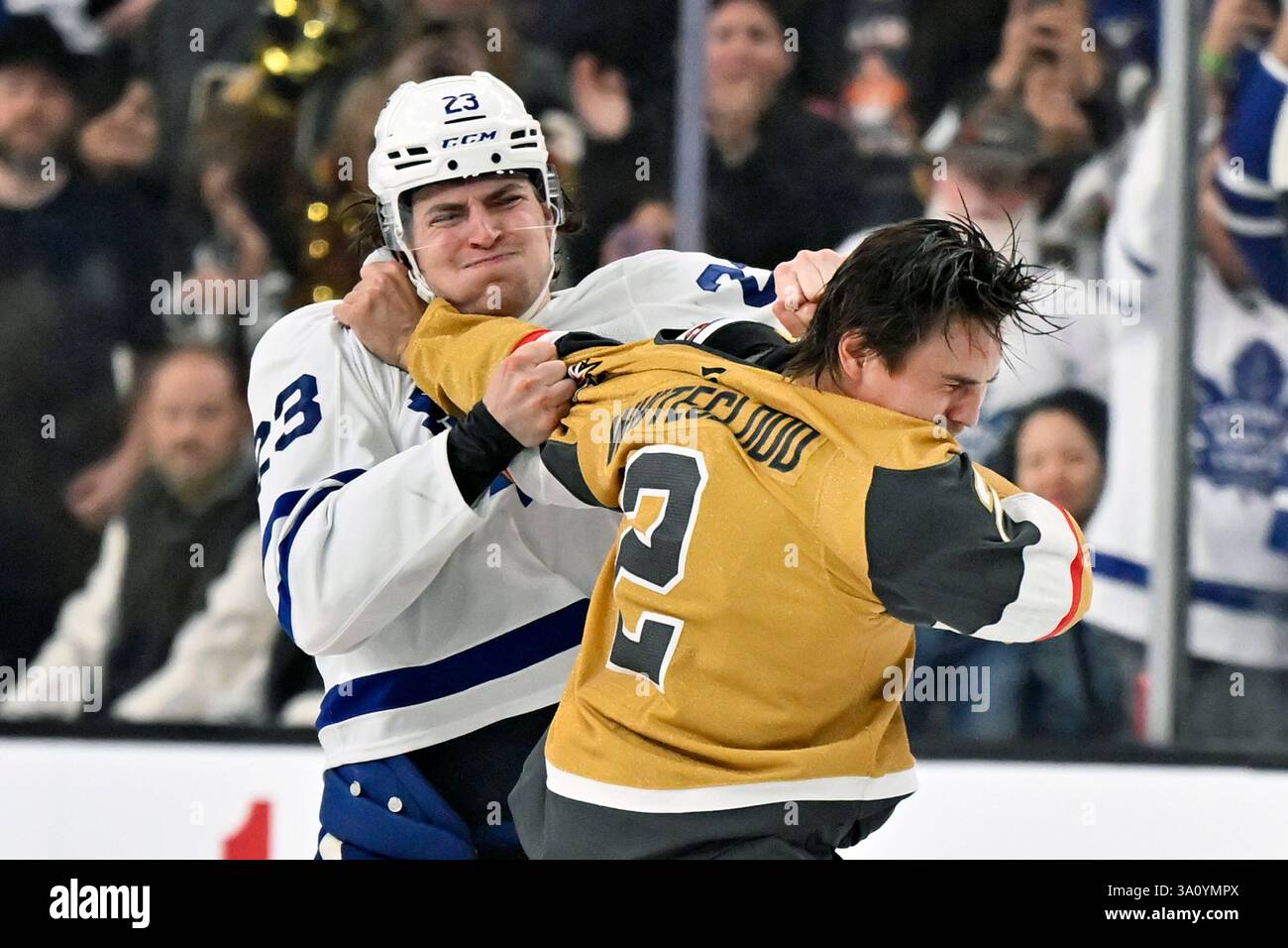 Toronto Maple Leafs left wing Matthew Knies (23) and Vegas Golden ...