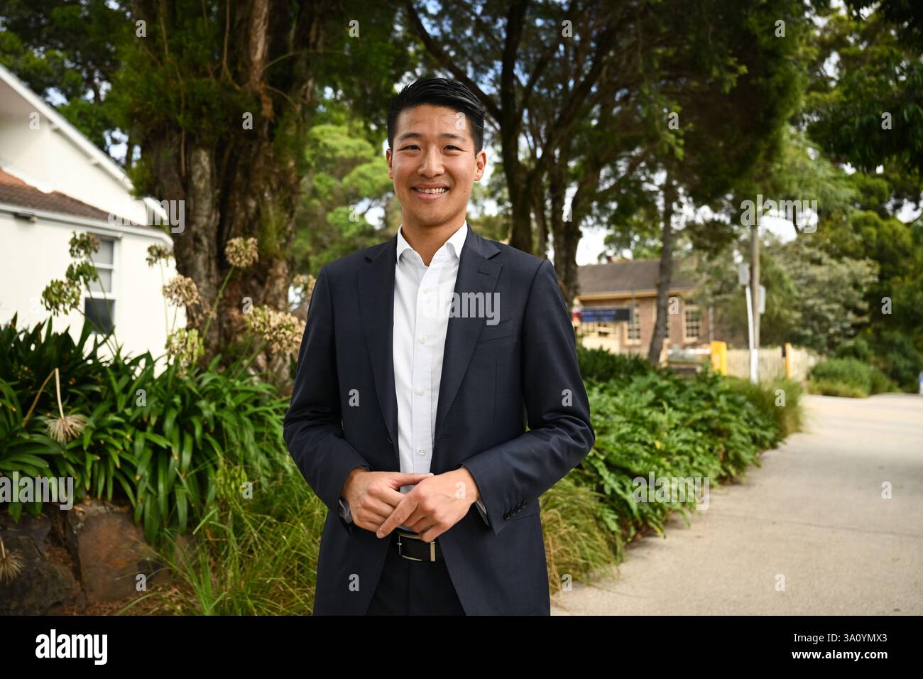 Sydney, Australia. 26th Feb, 2025. Liberal candidate Scott Yung poses ...