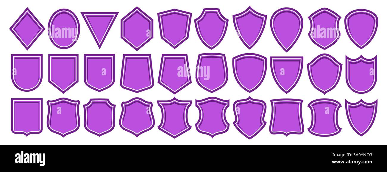 Vector Shield Icon Set, collection of 30 illustrations variety old ...