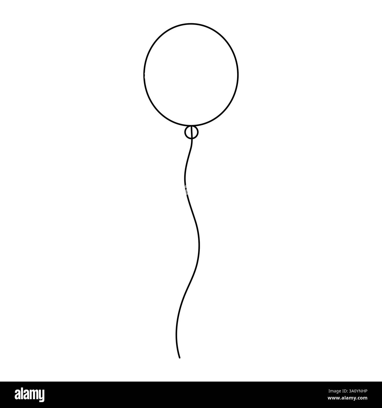 Balloon continuous single line art celebration decoration concept ...