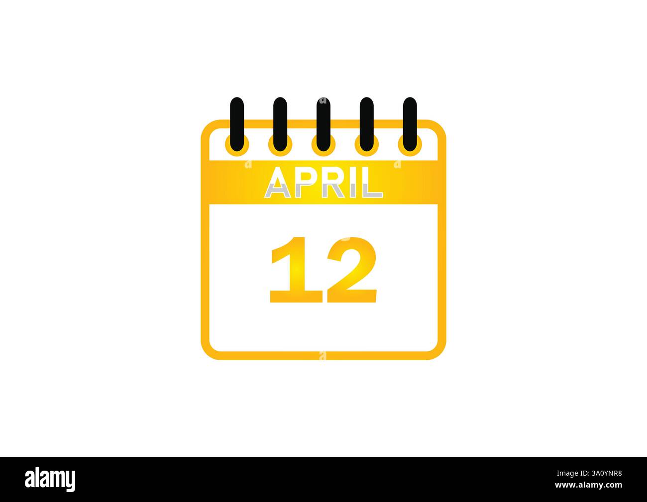 April 12 Calendar Icon – Event Reminder, Date Planner, Schedule Stock ...