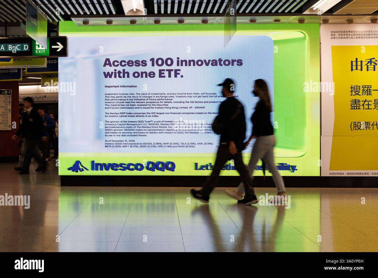 A large advertisement for Invesco QQQ is seen in the major financial ...