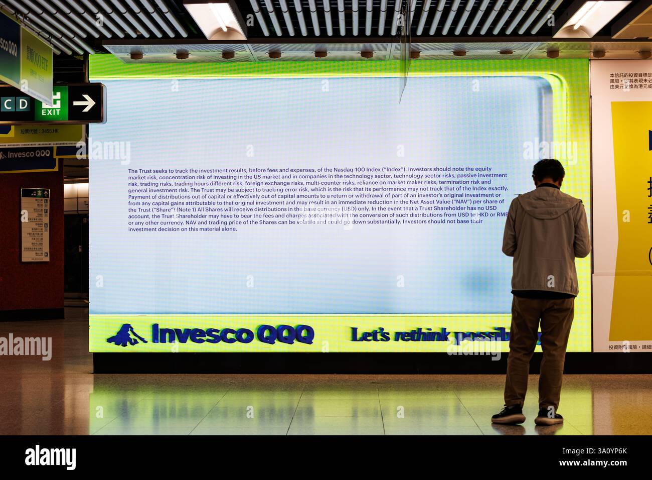 A large advertisement for Invesco QQQ is seen in the major financial ...