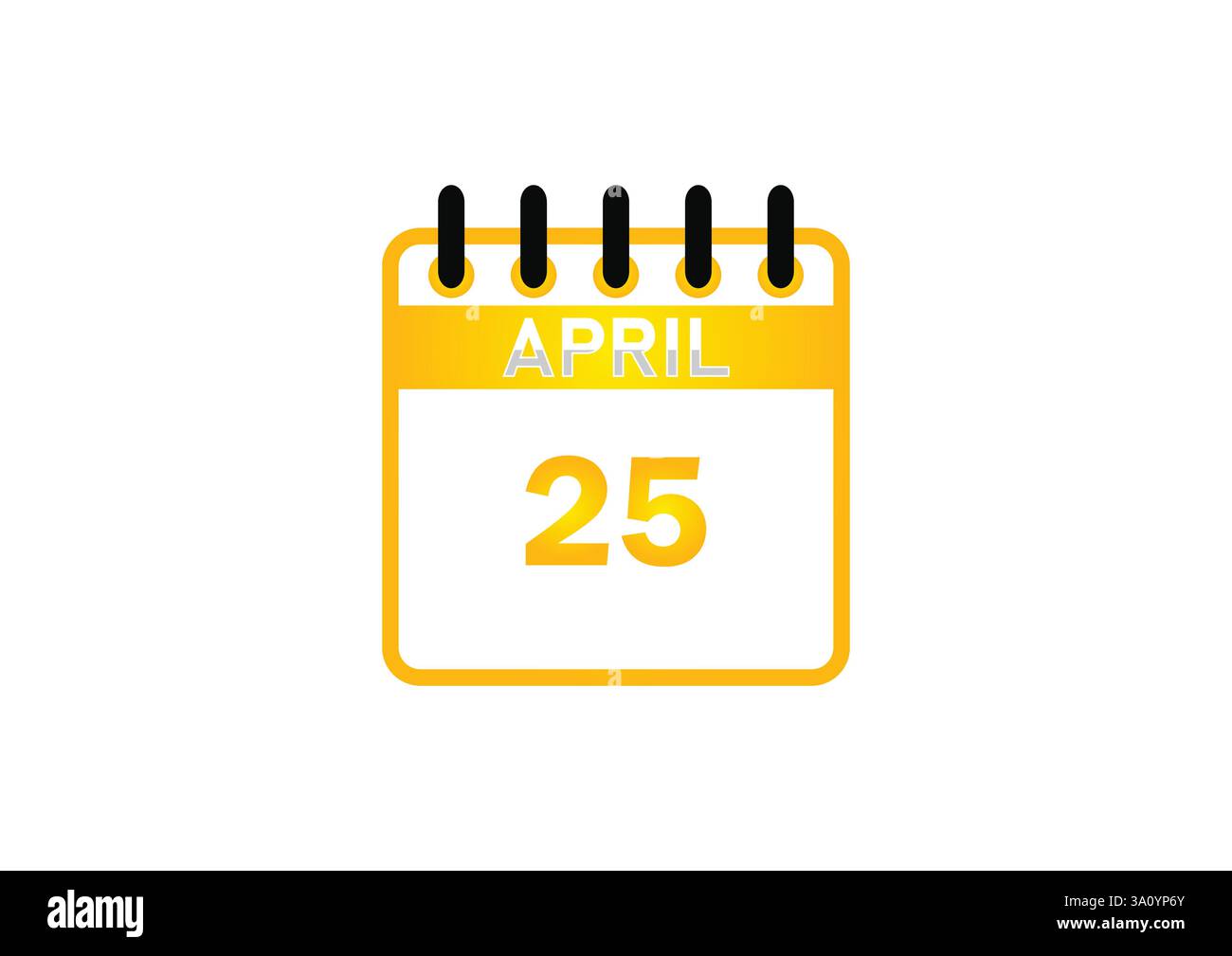 April 25 Calendar Icon – Event Reminder, Date Planner, Schedule Stock ...