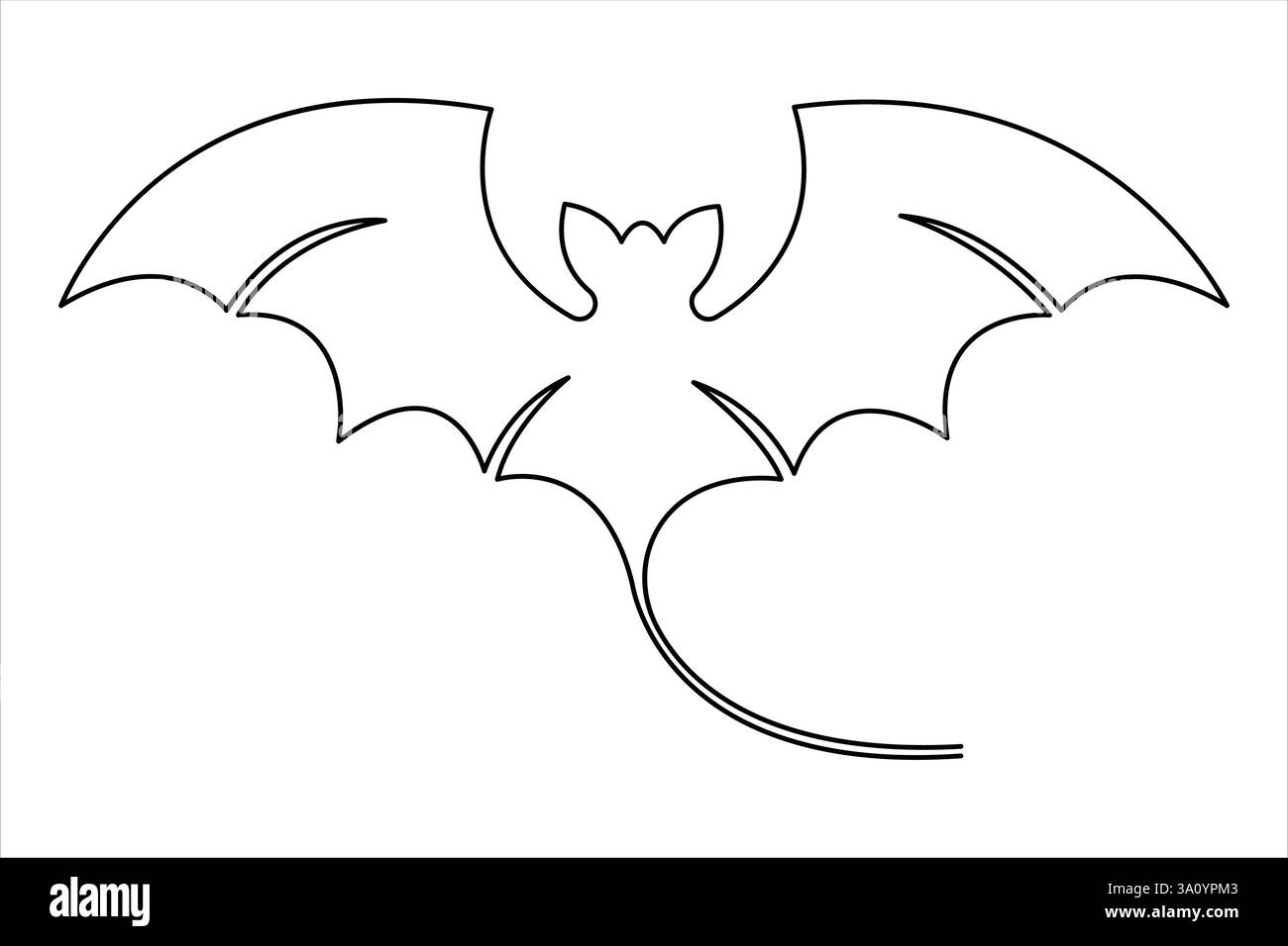 Bat one continuous single line drawing for Halloween Linear ...