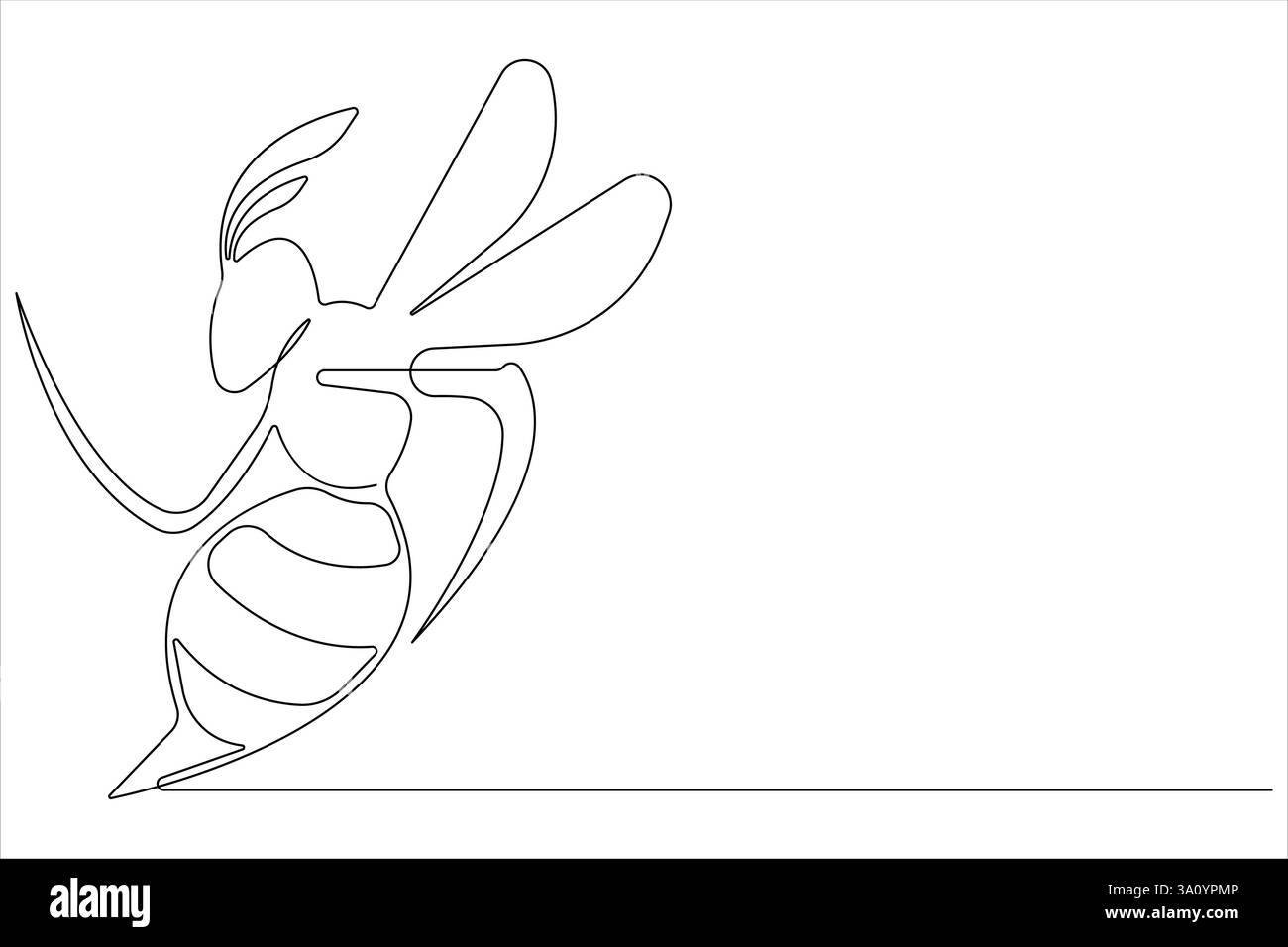 Continuous one line art drawing of honey bee art concept illustration ...