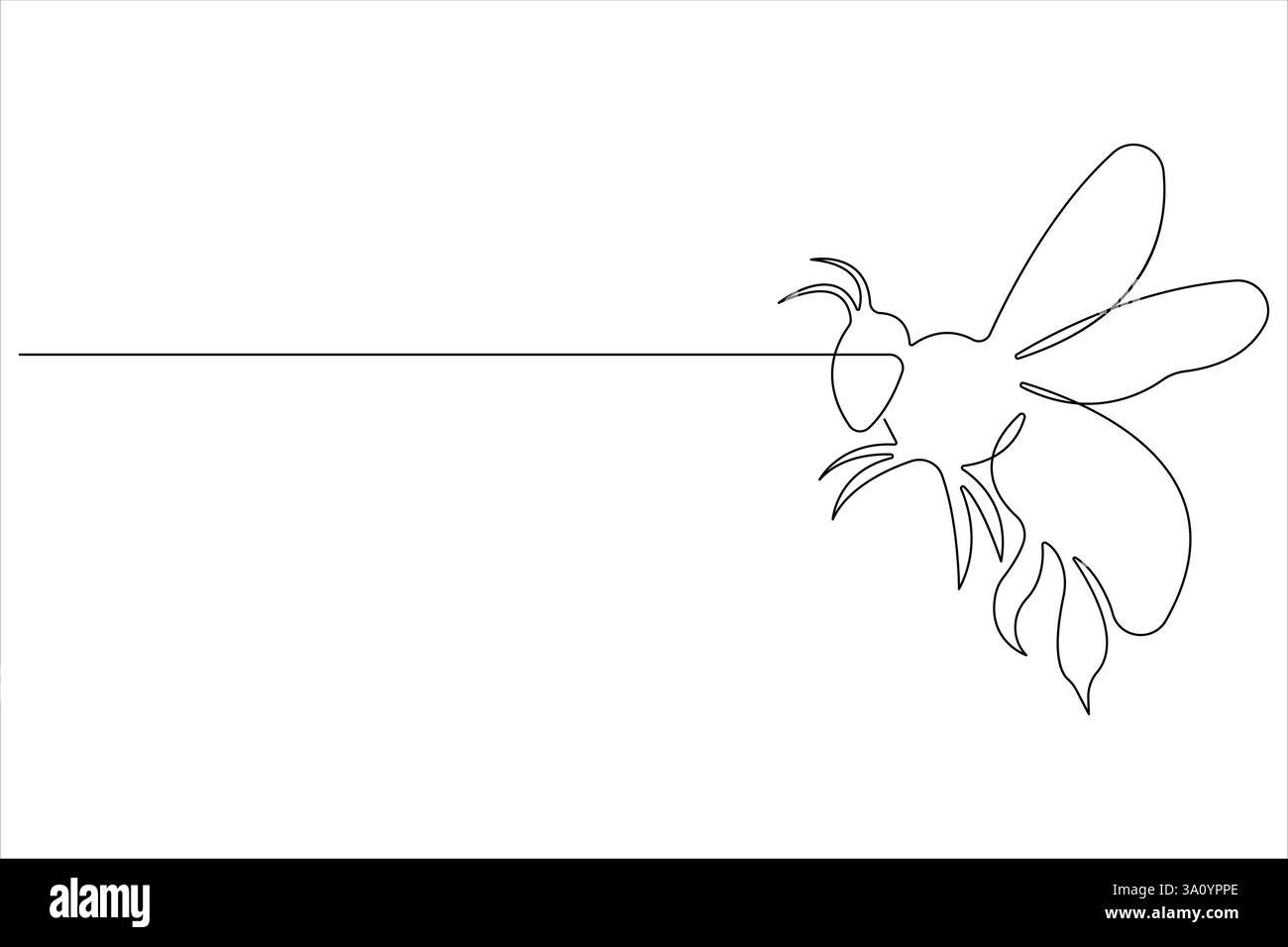 Continuous one line art drawing of honey bee art concept illustration ...